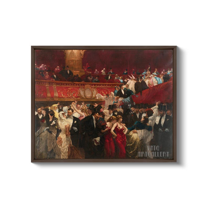Charles Hermans : the Masked Ball (1880) Canvas Gallery Wrapped or ...