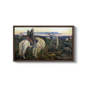 Viktor Vasnetsov : Knight at the Crossroads 1882 Canvas Gallery Wrapped ...