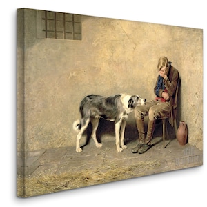 Briton Riviere : Fidelity 1869 Canvas Gallery Wrapped or Framed Giclee ...