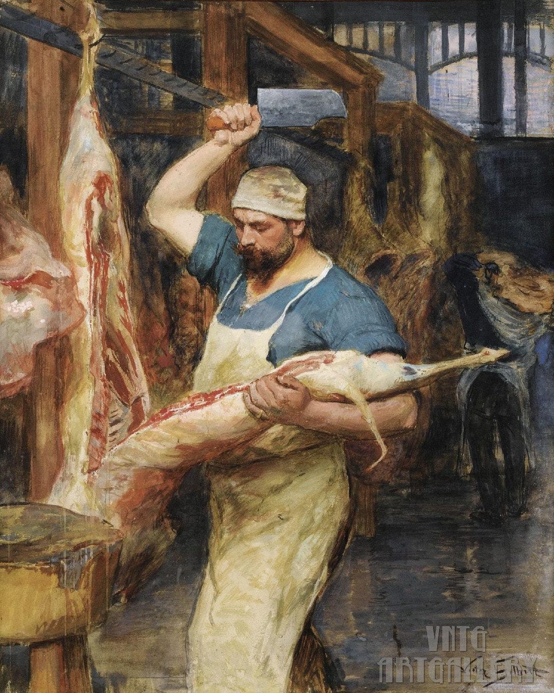 Victor Gabriel Gilbert : the Butcher (1900s) Gallery Wrapped or Framed ...