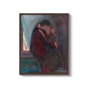 Edvard Munch : the Kiss 1897 Canvas Gallery Wrapped or Framed Giclee ...