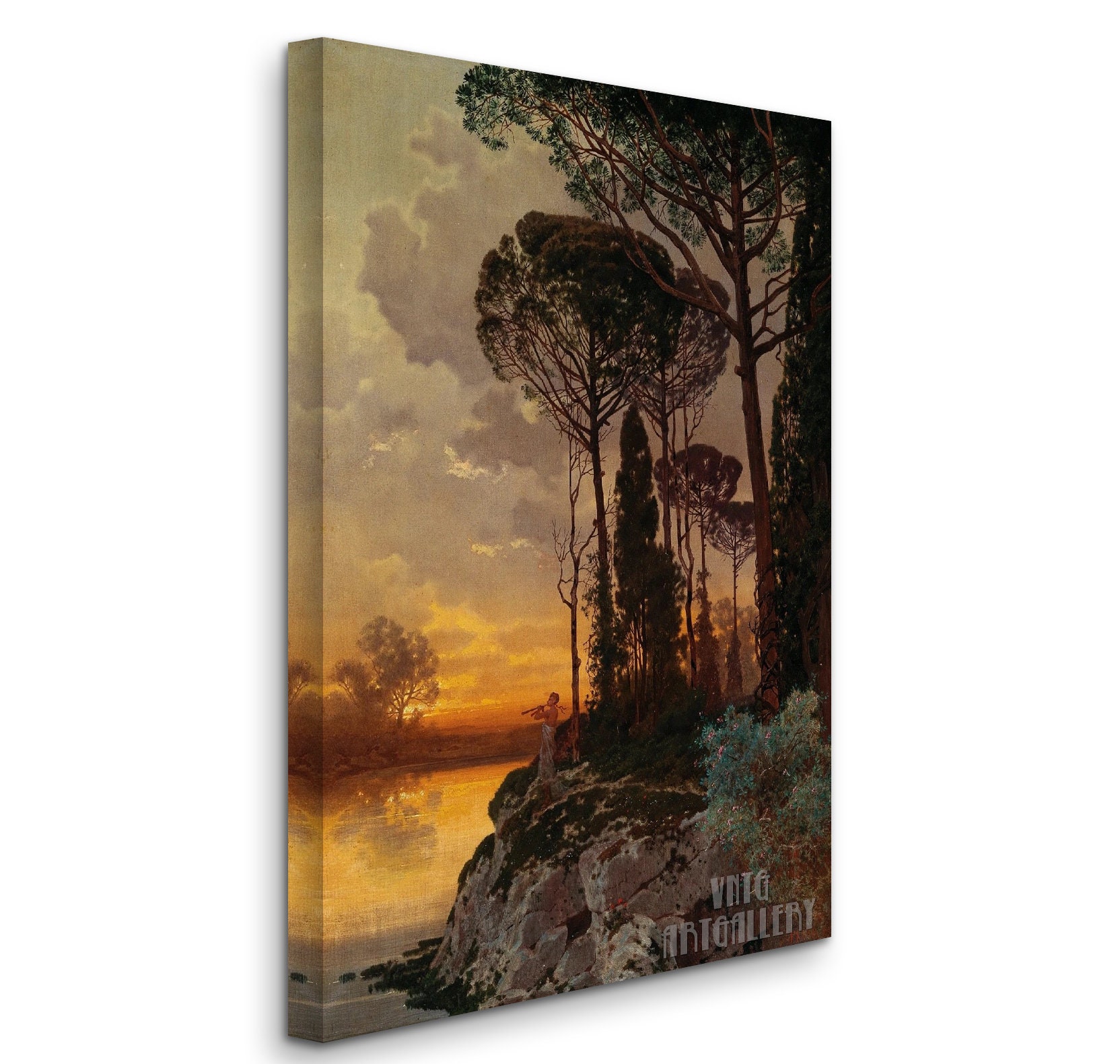 Ferdinand Knab : Sunset (1898) Canvas Gallery Wrapped Giclee Wall Art ...