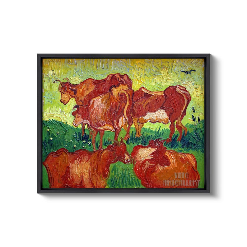 Vincent Van Gogh : the Cows (1890) Canvas Gallery Wrapped or Framed ...