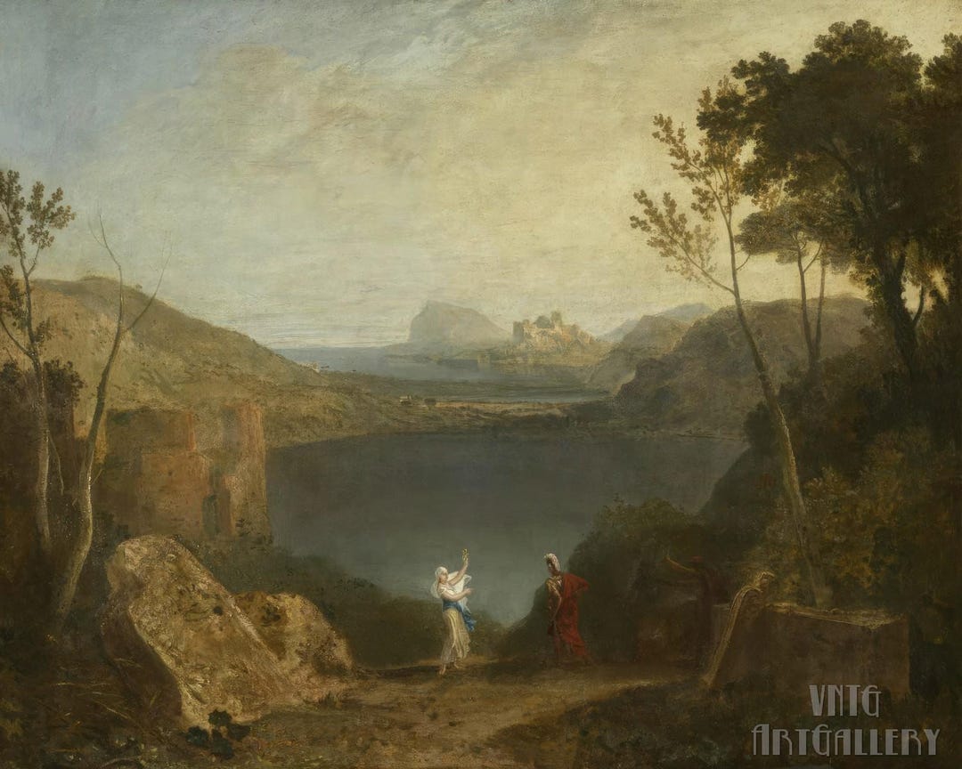 Joseph Mallord William Turner : Aeneas and the Sibyl, Lake Avernus ...