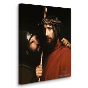 Carl Bloch : Christ With Mocking Soldier (1880) Canvas Gallery Wrapped ...