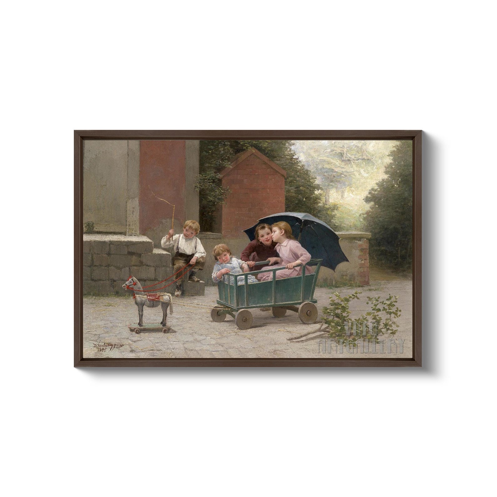 Charles Bertrand D'entraygues : the Little Draught Horse (1888) Canvas ...