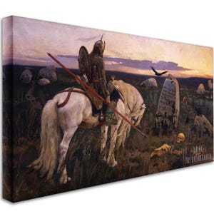 Viktor Vasnetsov : Knight at the Crossroads (1882) Canvas Gallery ...