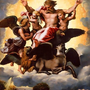 Raphael : Ezekiel's Vision (1767) Canvas Gallery Wrapped or Framed ...