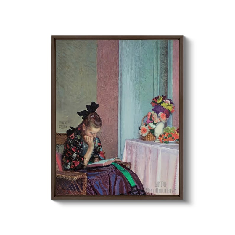 Sigmund Walter Hampel : Silent Hours (1917) Canvas Gallery Wrapped or ...