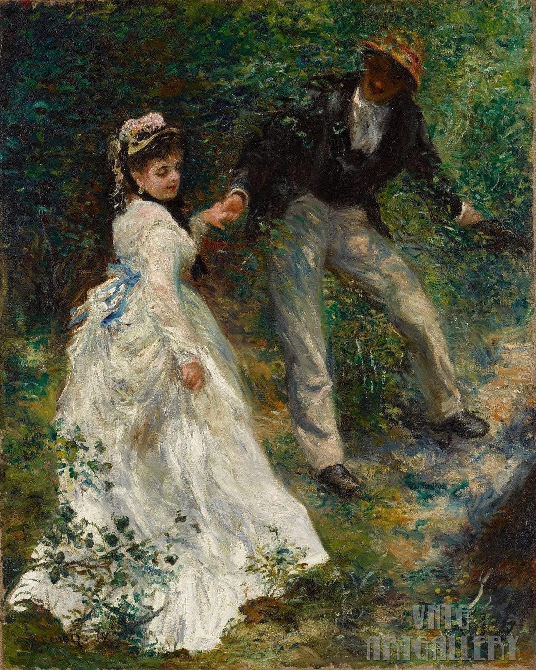 Pierre-auguste Renoir : La Promenade (1870) Canvas Gallery Wrapped or ...