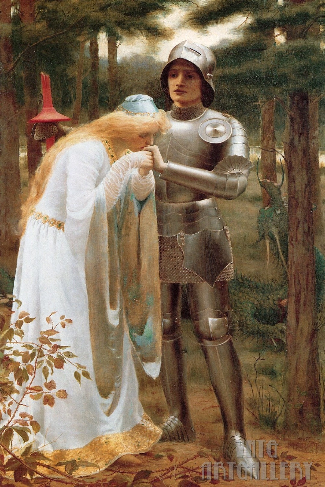 Mary F. Raphael : Britomart and Amoret (1898) Canvas Gallery Wrapped ...