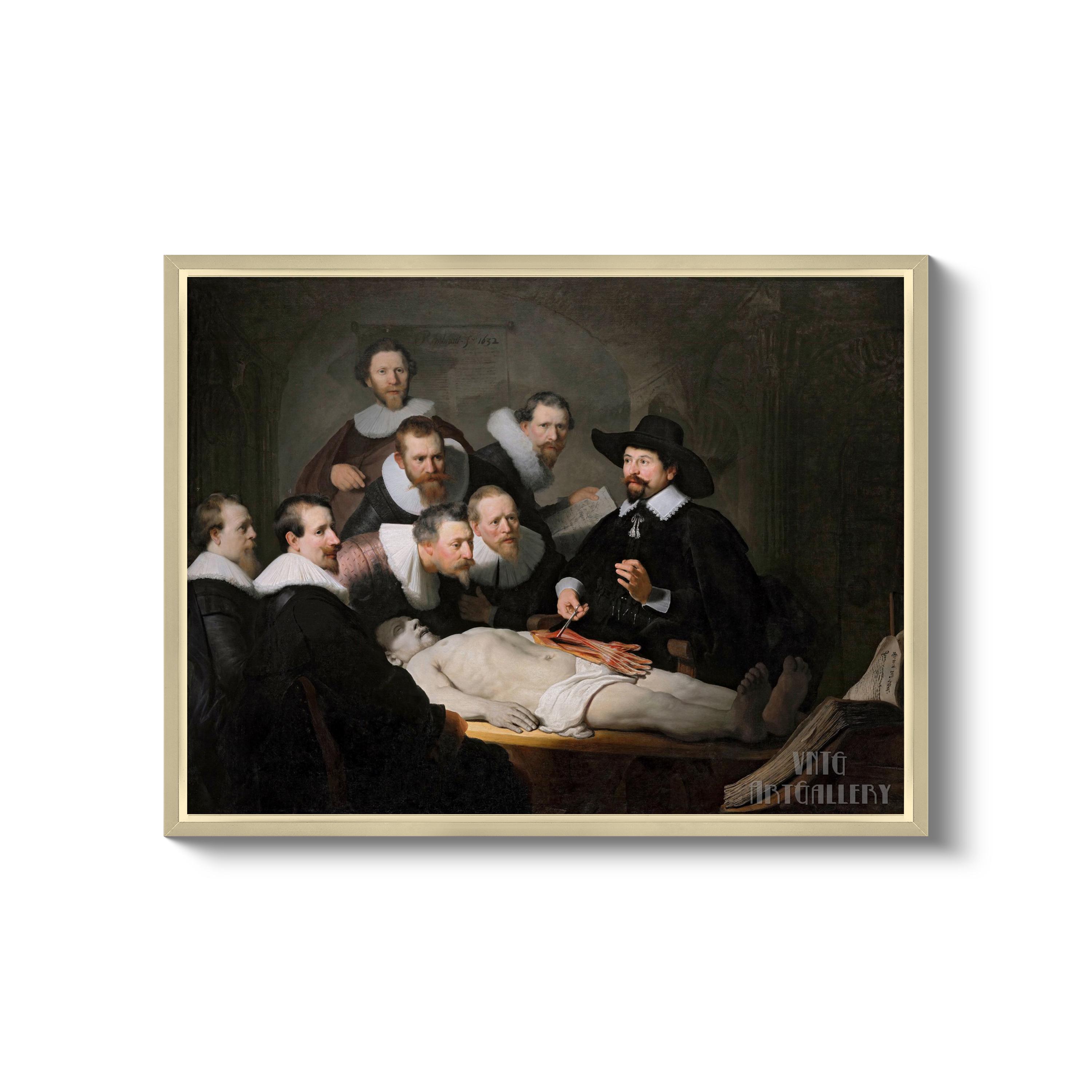Rembrandt : the Anatomy Lesson of Dr Nicolaes Tulp (1632) Canvas ...