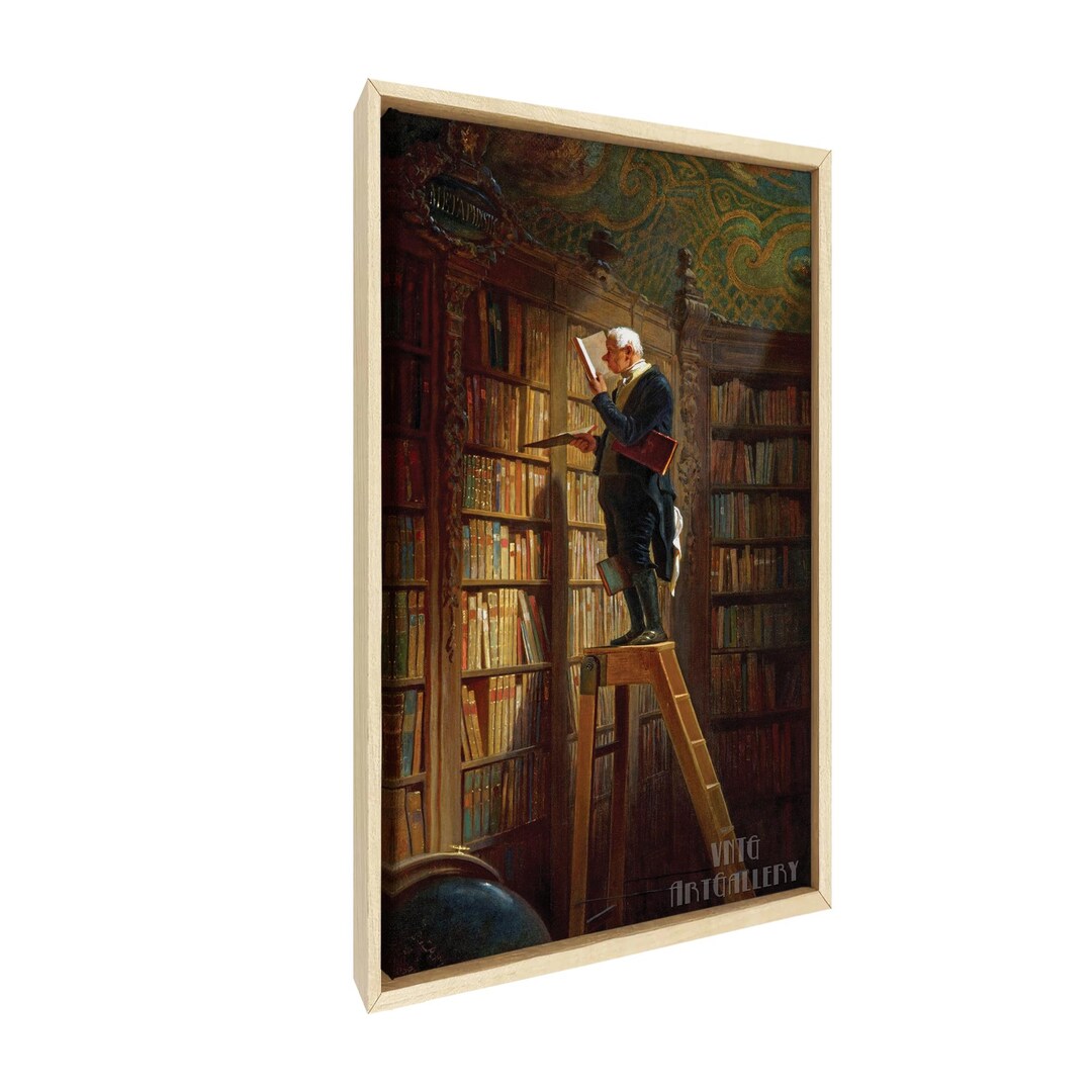 Carl Spitzweg : the Bookworm 1850 Canvas Gallery Wrapped or Framed Giclee Wall Art Print ...