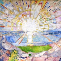 Edvard Munch 'the Sun' Fine Art Print: Vibrant Landscape - Etsy