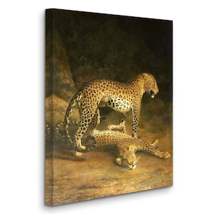 Jacques-laurent Agasse : Two Leopards Lying in the Exeter 1808 Canvas ...