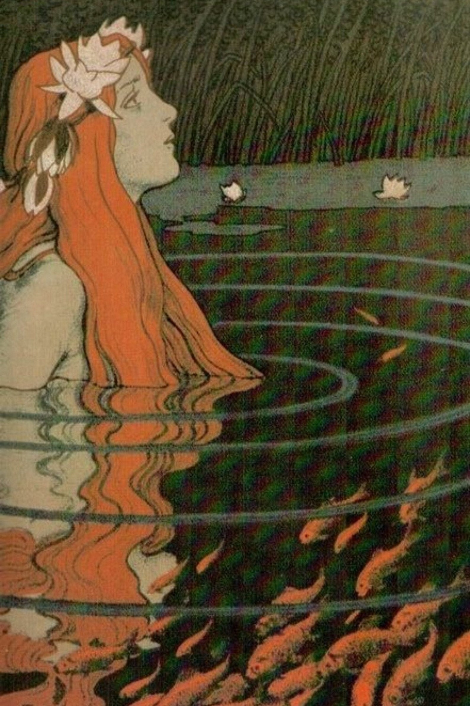 Franz Hein : Nymph in a Goldfish Pond 1905 Canvas Gallery - Etsy