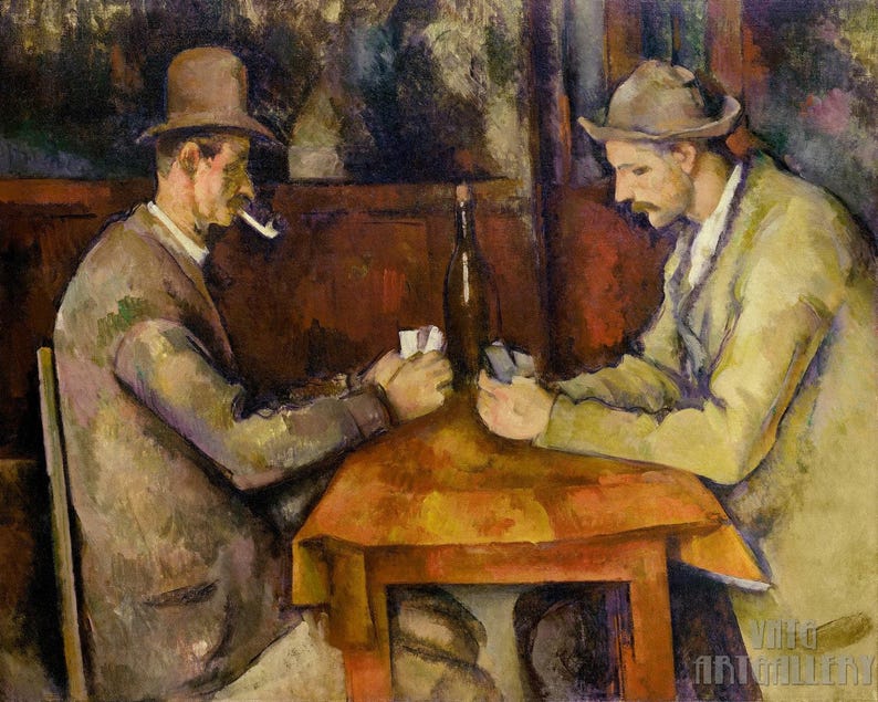 Paul Cézanne : the Card Players (les Joueurs De Cartes) (1890) Canvas ...