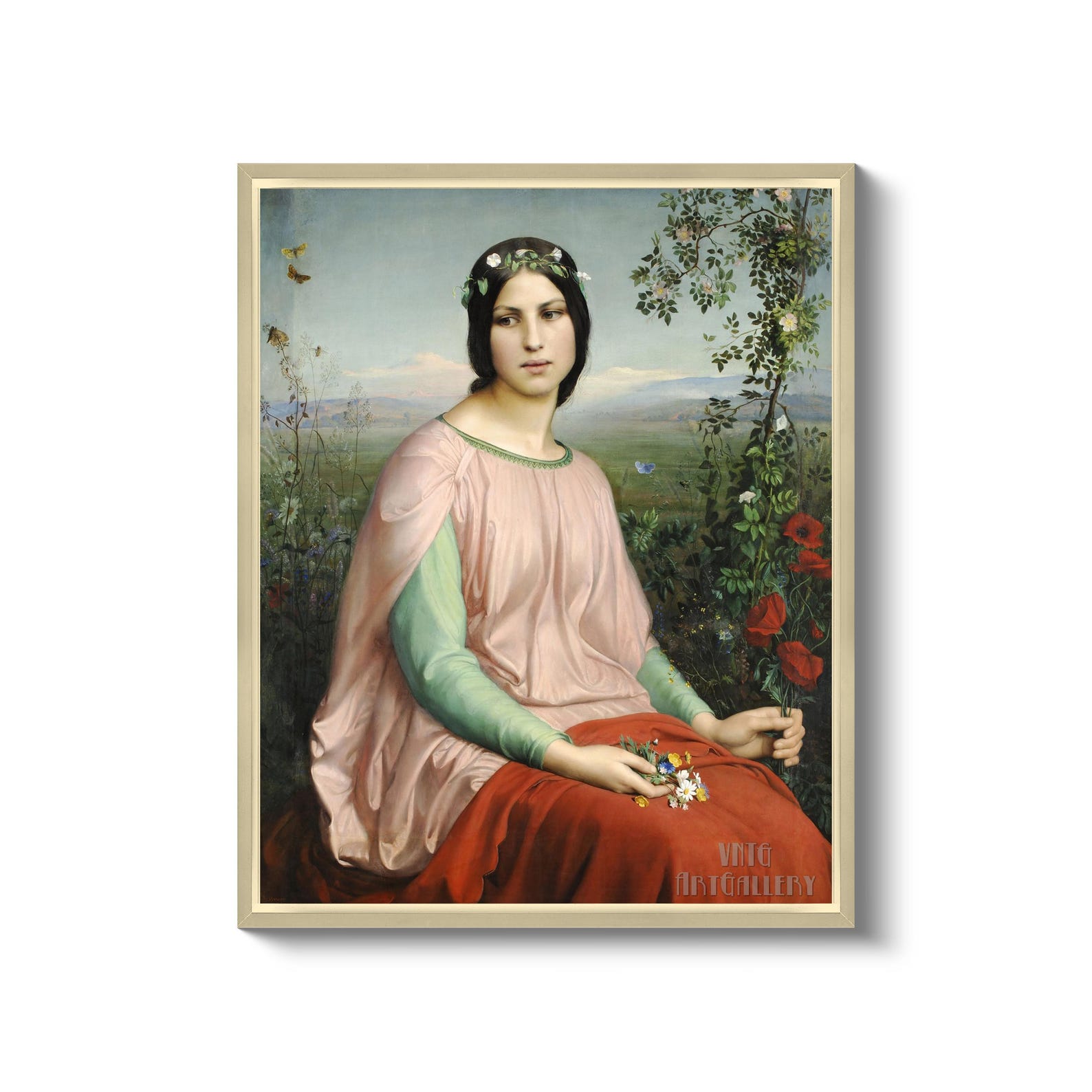 Louis Janmot : Flower of the Fields (1845) Canvas Gallery Wrapped or ...