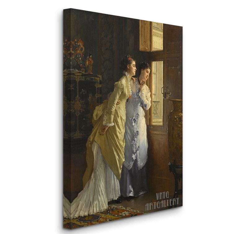 Gustave Leonard De Jonghe : Awaiting the Suitor c1893 Canvas - Etsy