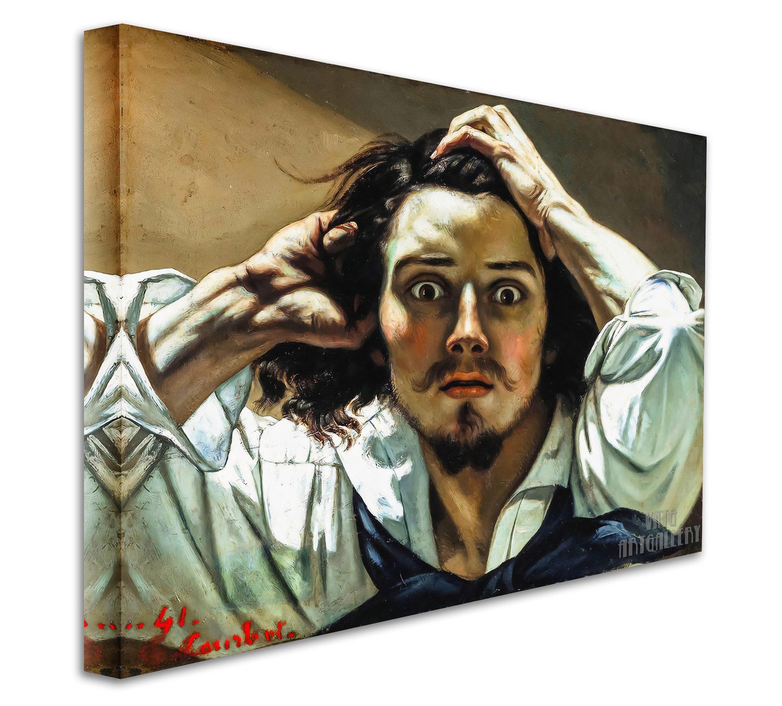 Gustave Courbet : the Desperate Man (1844) Canvas Gallery Wrapped or ...