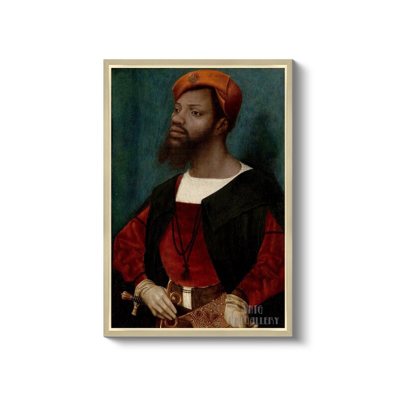 Jan Mostaert : Portrait of an African Man (1525) Canvas Gallery Wrapped ...