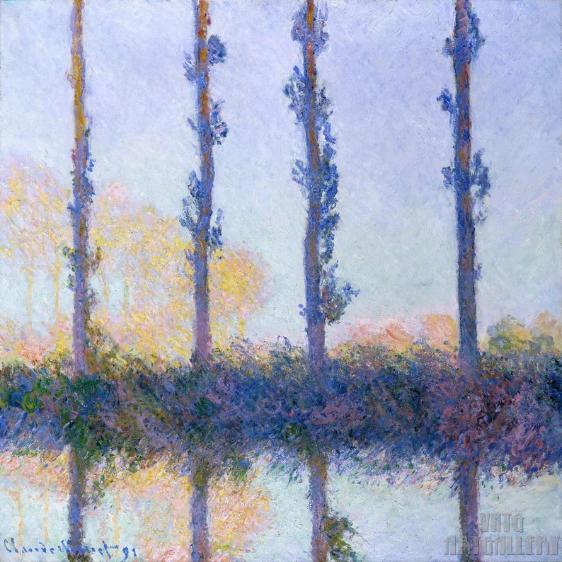 Claude Monet : the Four Trees (1891) Canvas Gallery Wrapped or Framed ...