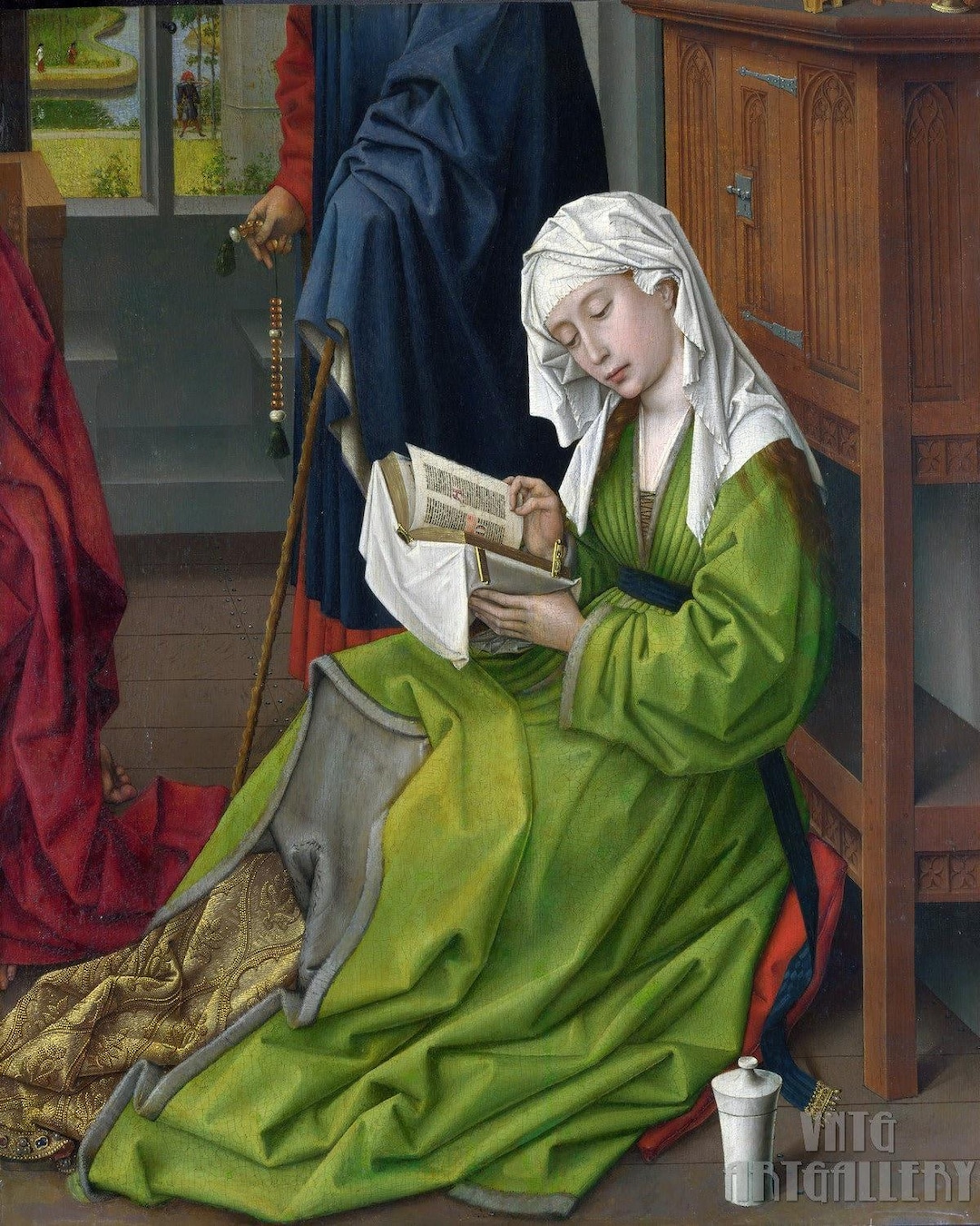 Rogier Van Der Weyden : the Magdalen Reading (1438) Canvas Gallery ...