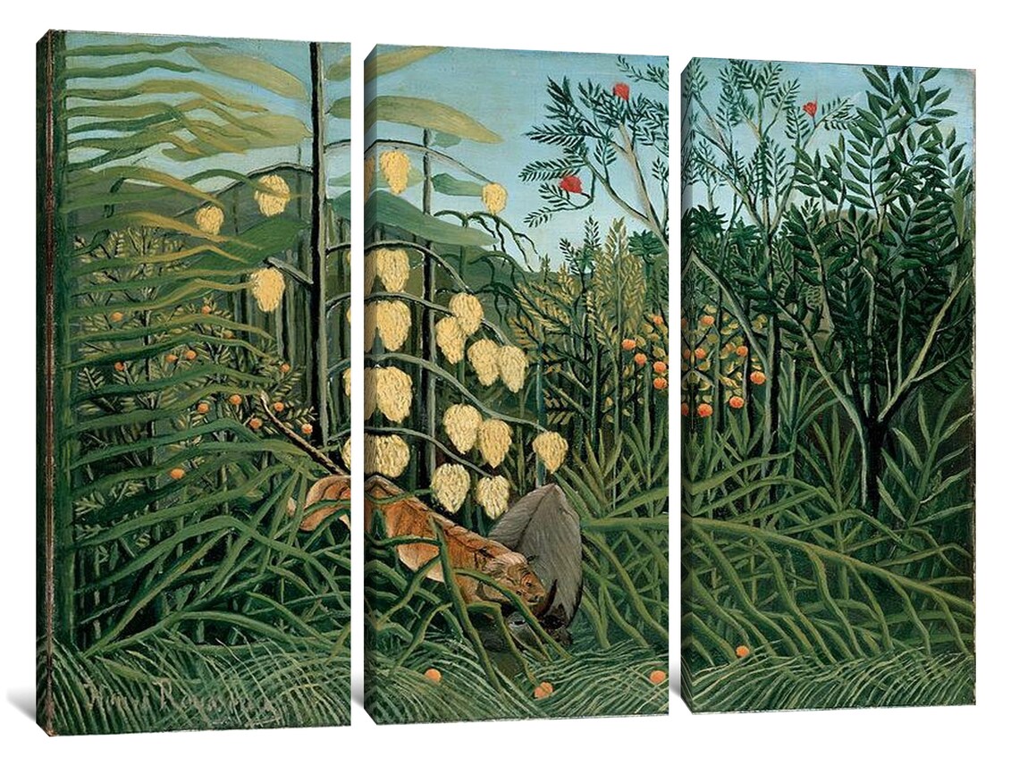 Henri Rousseau in A Tropical Forest 1909 Canvas Gallery | Etsy