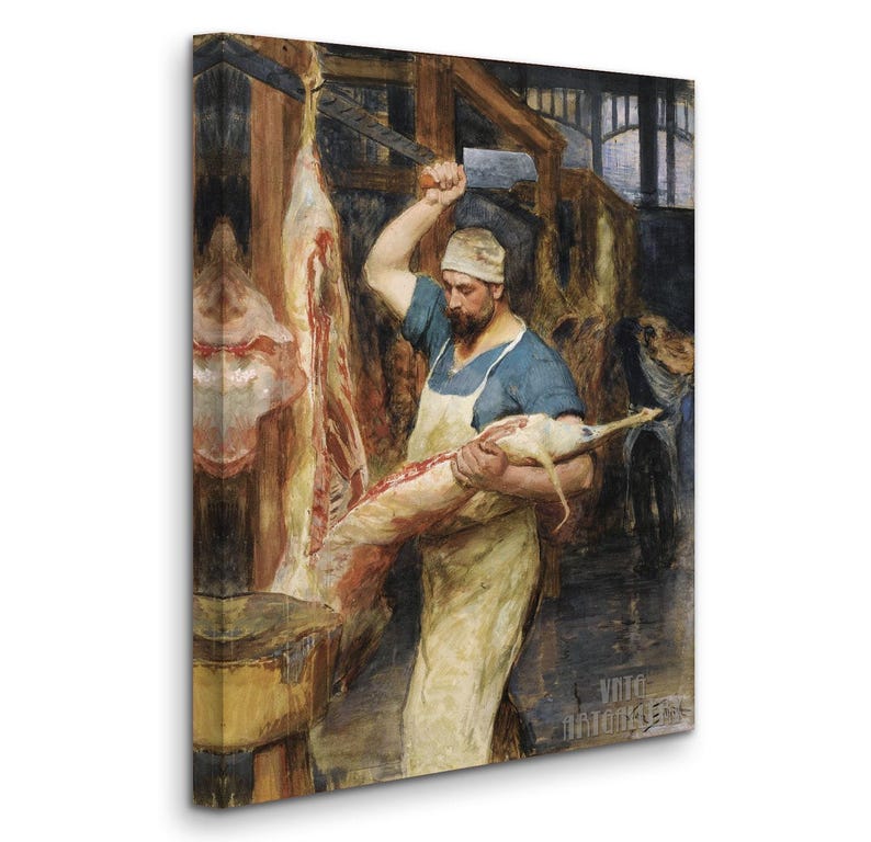 Victor Gabriel Gilbert : the Butcher (1900s) Gallery Wrapped or Framed ...