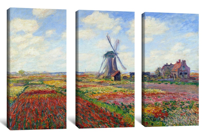 Claude Monet : Tulips of Holland 1886 Canvas Gallery Wrapped - Etsy