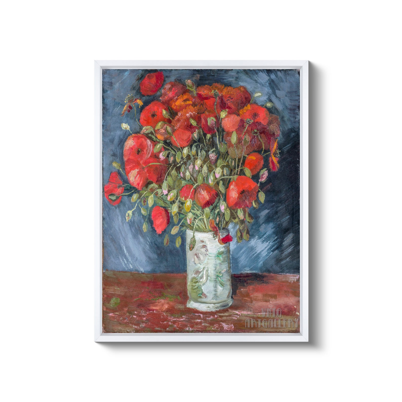 Vincent Van Gogh : Vase With Red Poppies 1886 Canvas Gallery - Etsy