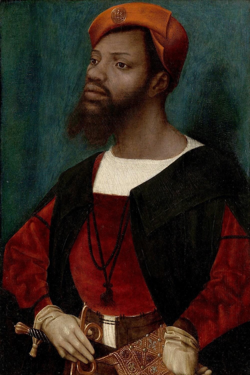 Jan Mostaert : Portrait of an African Man (1525) Canvas Gallery Wrapped ...
