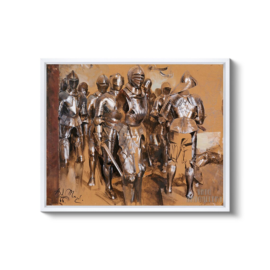 Adolph Menzel : Armor Chamber Fantasy (1866) Canvas Gallery Wrapped or ...