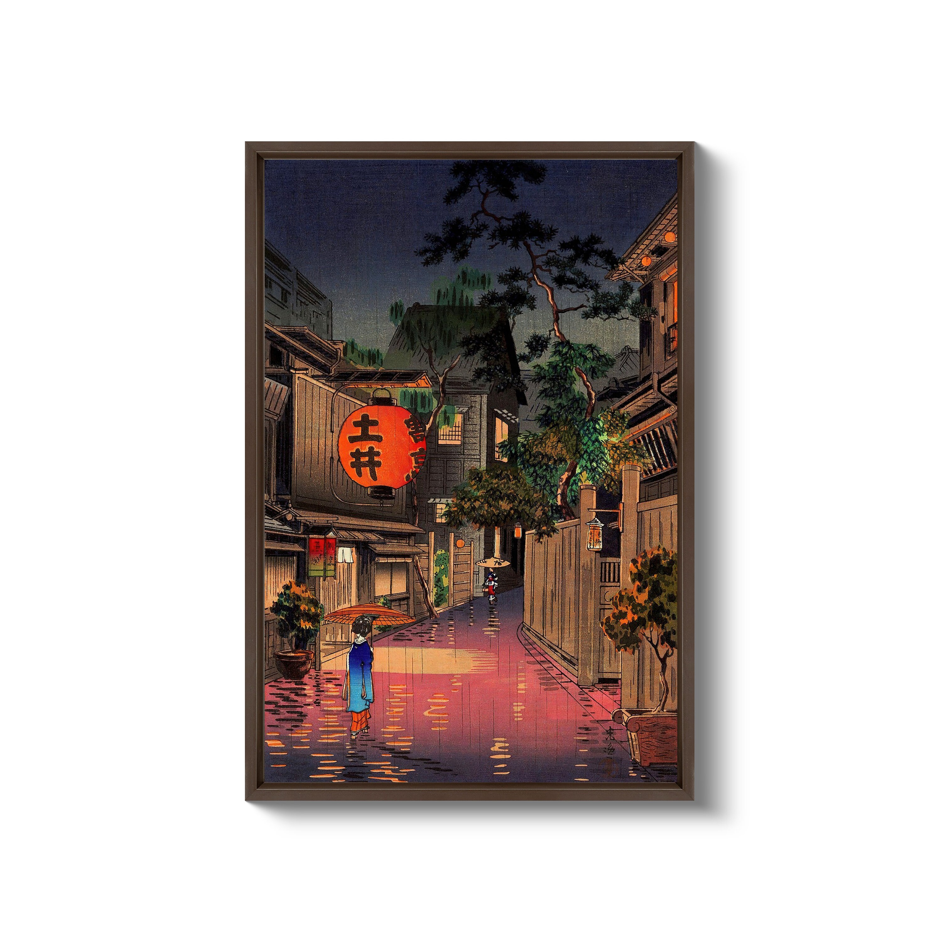 Tsuchiya Koitsu : Evening at Ushigome 1939 Canvas Gallery - Etsy