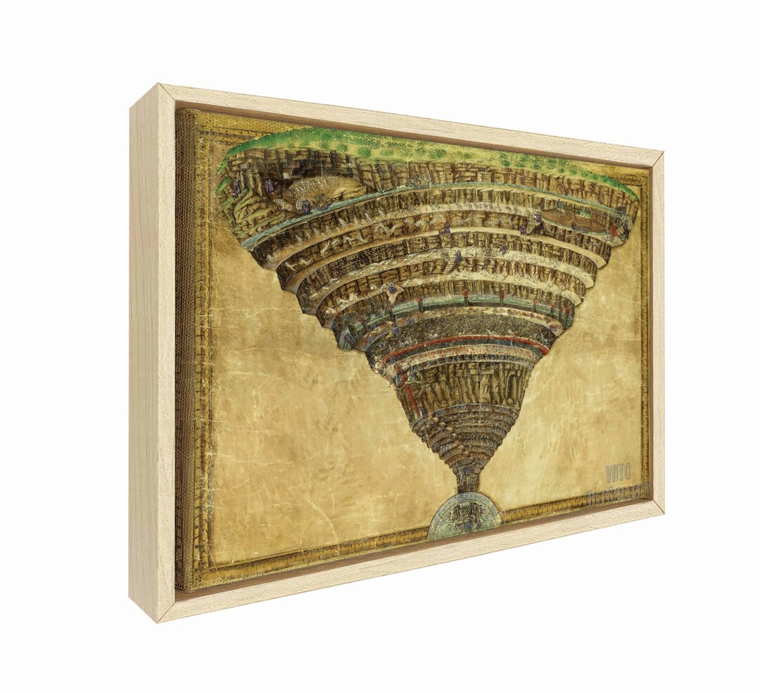 Sandro Botticelli : the Map of Hell Dante the Divine Comedy 1485 Canvas ...