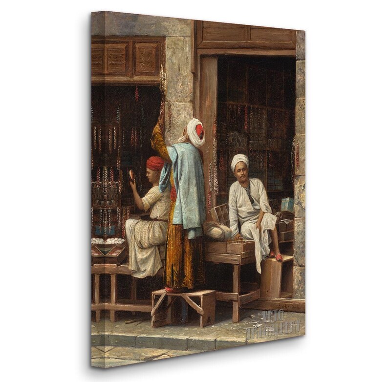 Leendert De Koningh : the Bead Shop (1857) Canvas Gallery Wrapped or ...