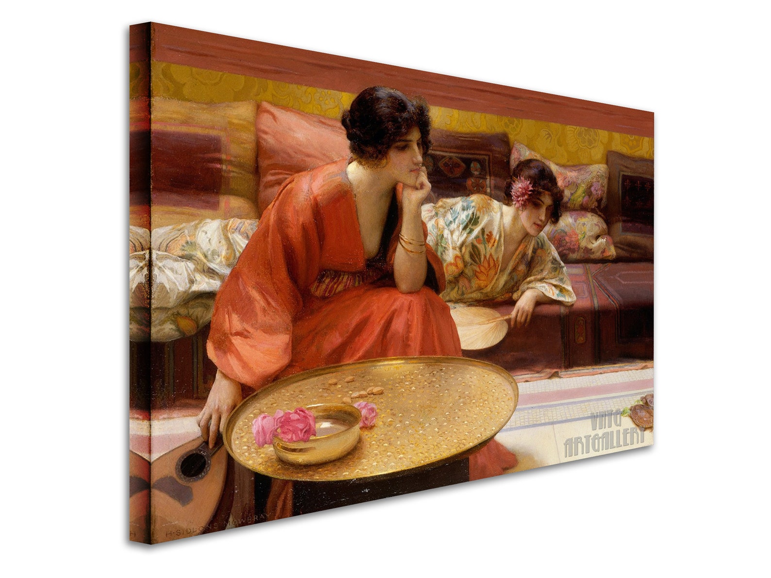 Henry Siddons Mowbray : Idle Hours 1895 Canvas Gallery - Etsy