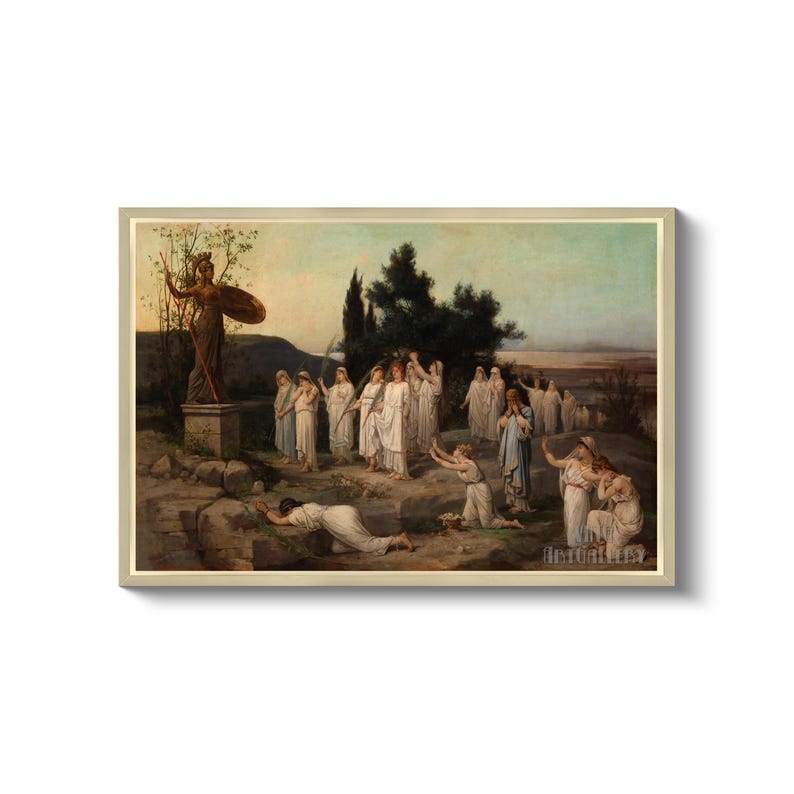 Louis Hector Leroux : Adoration of the Goddess Pallas Athena (1878 ...
