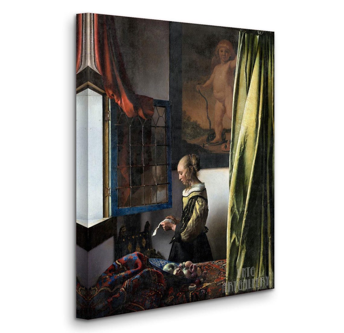 Vermeer : Girl Reading a Letter at a Window Dresden (cupid Restoration ...