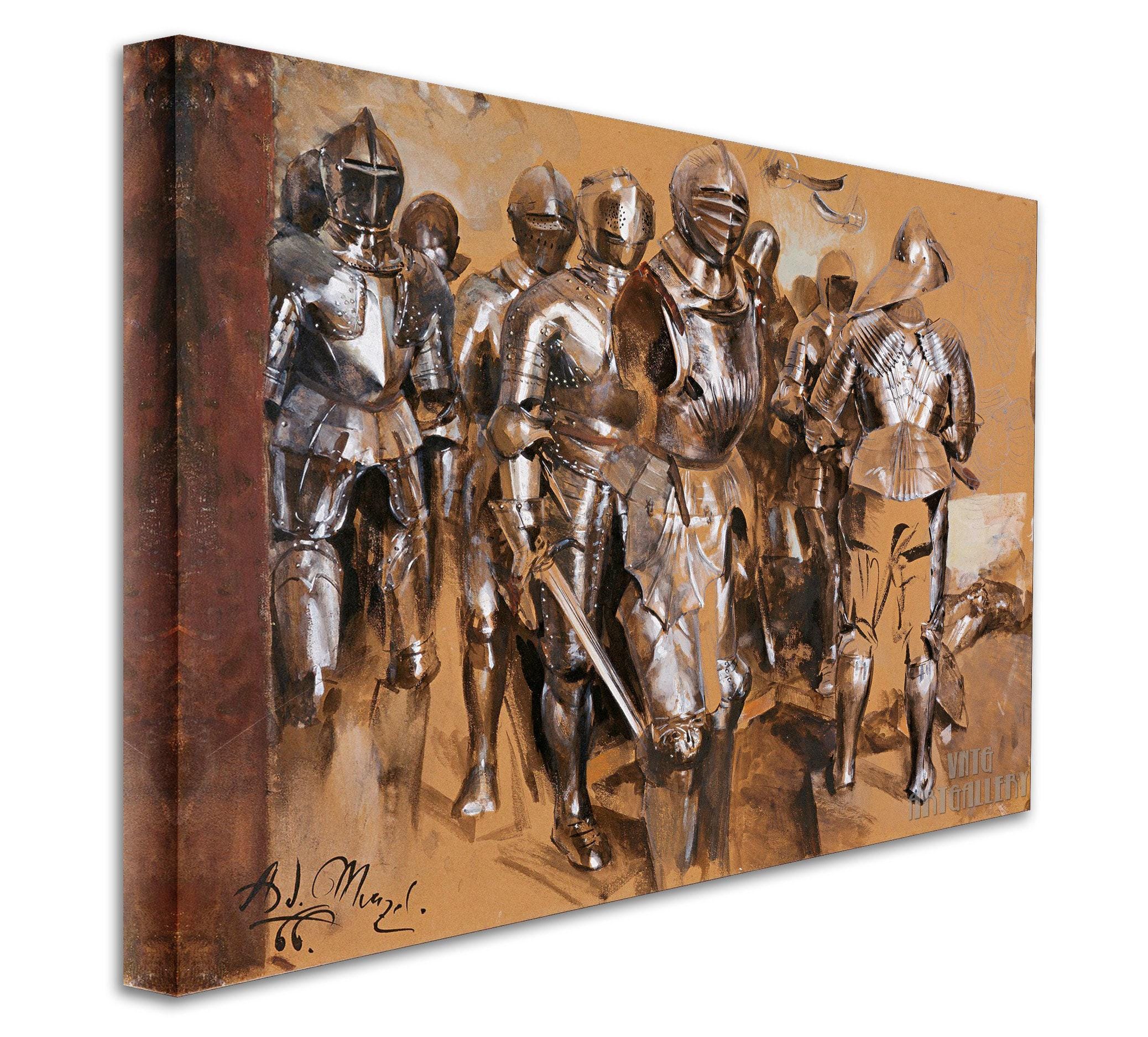 Adolph Menzel : Armor Chamber Fantasy (1866) Canvas Gallery Wrapped or ...