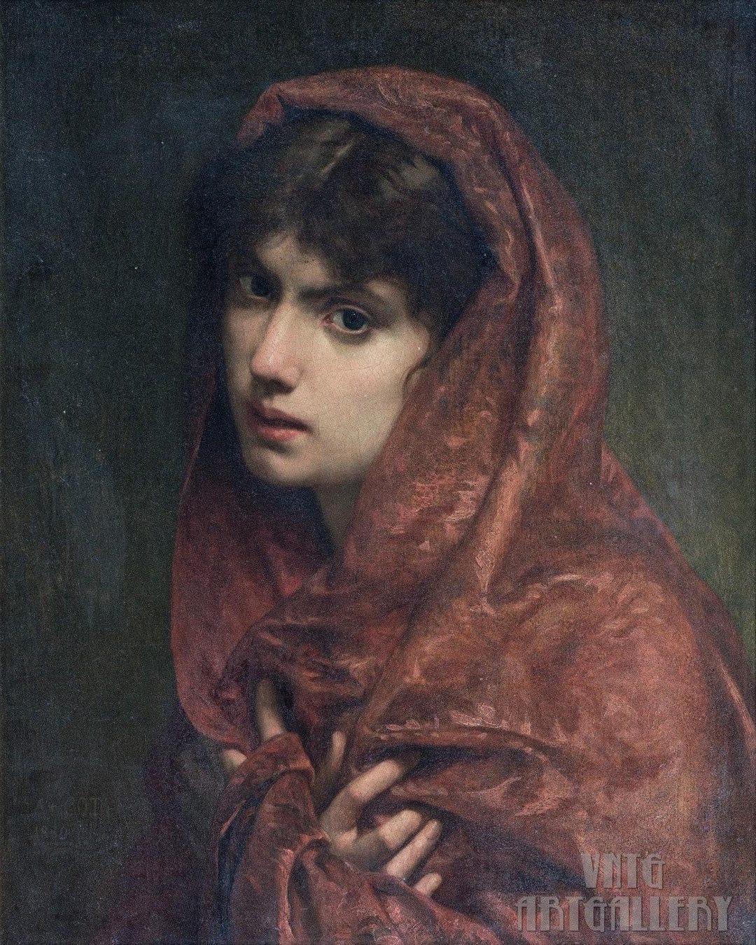 Pierre Auguste Cot : Portrait of a Girl (1880) Gallery Wrapped or ...