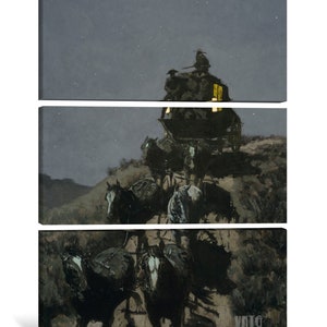 Frederic Remington - the Old Stage-coach of the Plains (1901) Canvas ...