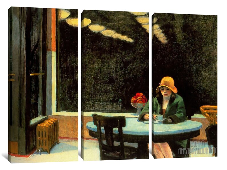Edward Hopper : Automat 1927 Canvas Gallery Wrapped or - Etsy