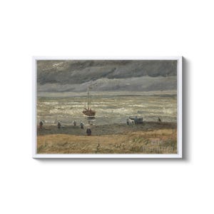 1st Oil Painting by Van Gogh : Beach at Scheveningen in Stormy Weather ...