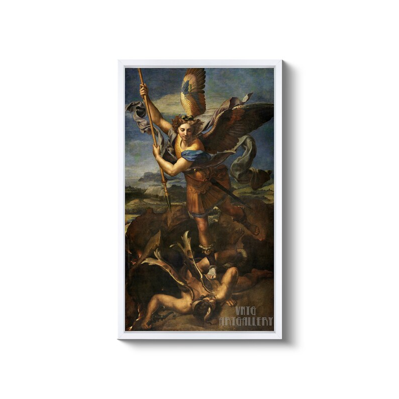 Raphael : Saint Michael Vanquishing Satan 1518 Canvas - Etsy