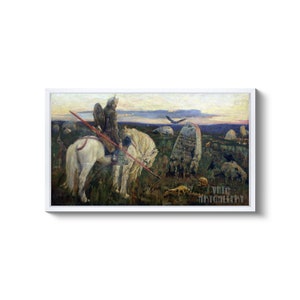 Viktor Vasnetsov : Knight at the Crossroads 1882 Canvas Gallery Wrapped ...