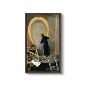 Alexander Yanov : the Monk Painter (1885) Canvas Gallery Wrapped or ...