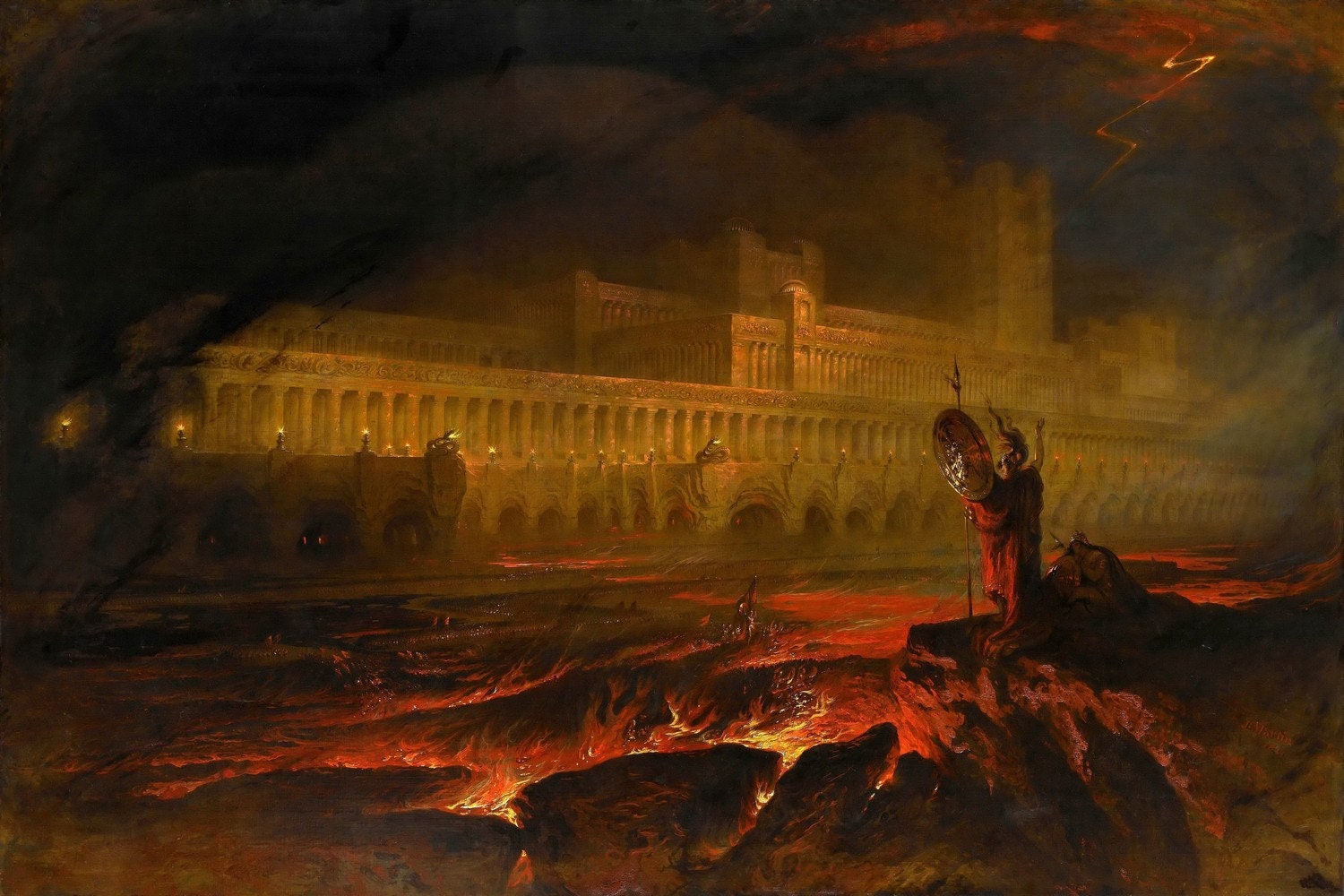 John Martin : Pandemonium 1841 Canvas Gallery Wrapped Giclee | Etsy