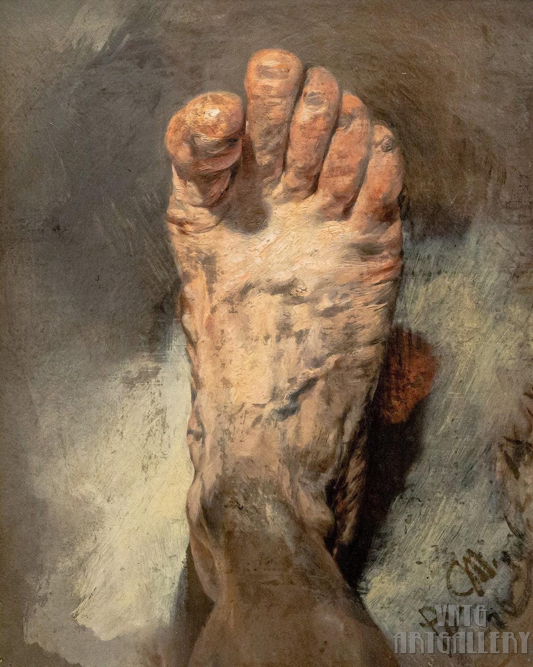 Adolph Menzel : the Foot of the Artist (1876) Canvas Gallery Wrapped or ...