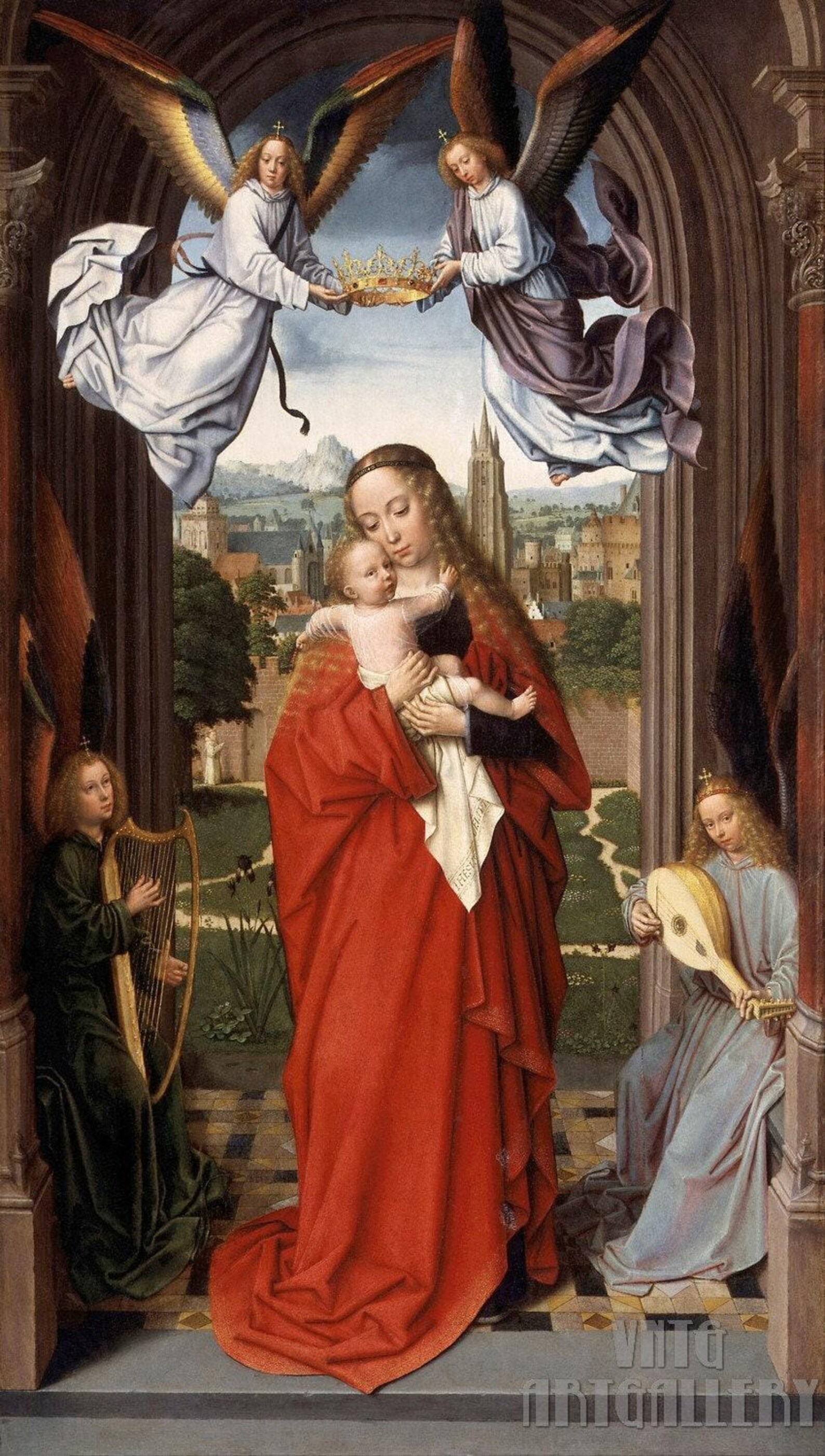 Gerard David : Virgin and Child With Four Angels (1510) Canvas Gallery ...
